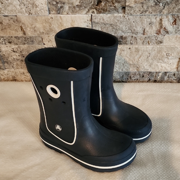 CROCS | Shoes | Crocs Unisex Size J Blue Rain Boots | Poshmark
